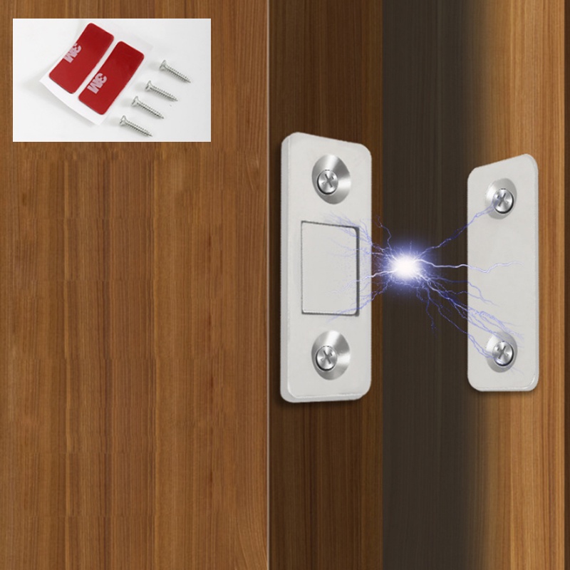 Punch-free ultra-thin invisible door suction sliding door wardrobe door ...