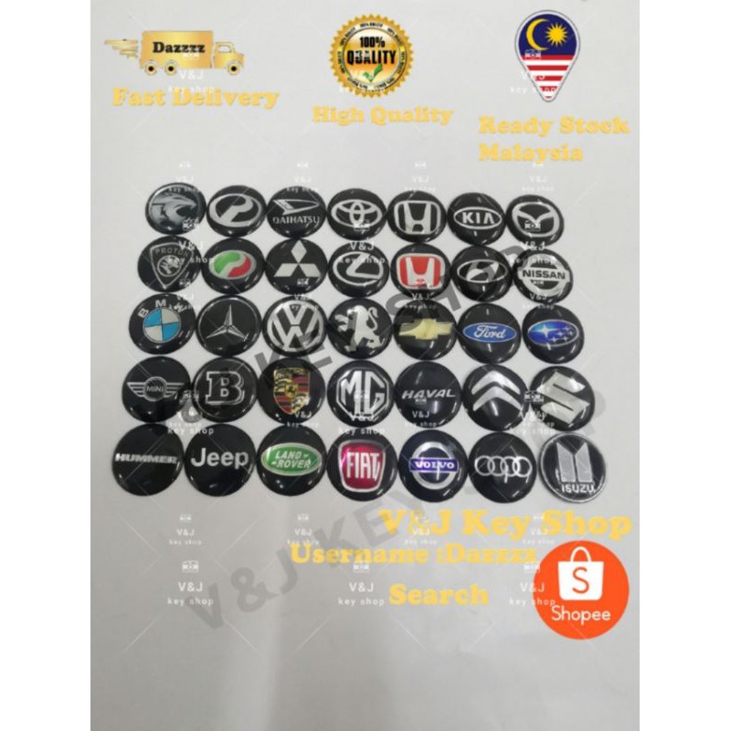 1pcs 14mm car key badge, car key logos for folding flip remote key ...
