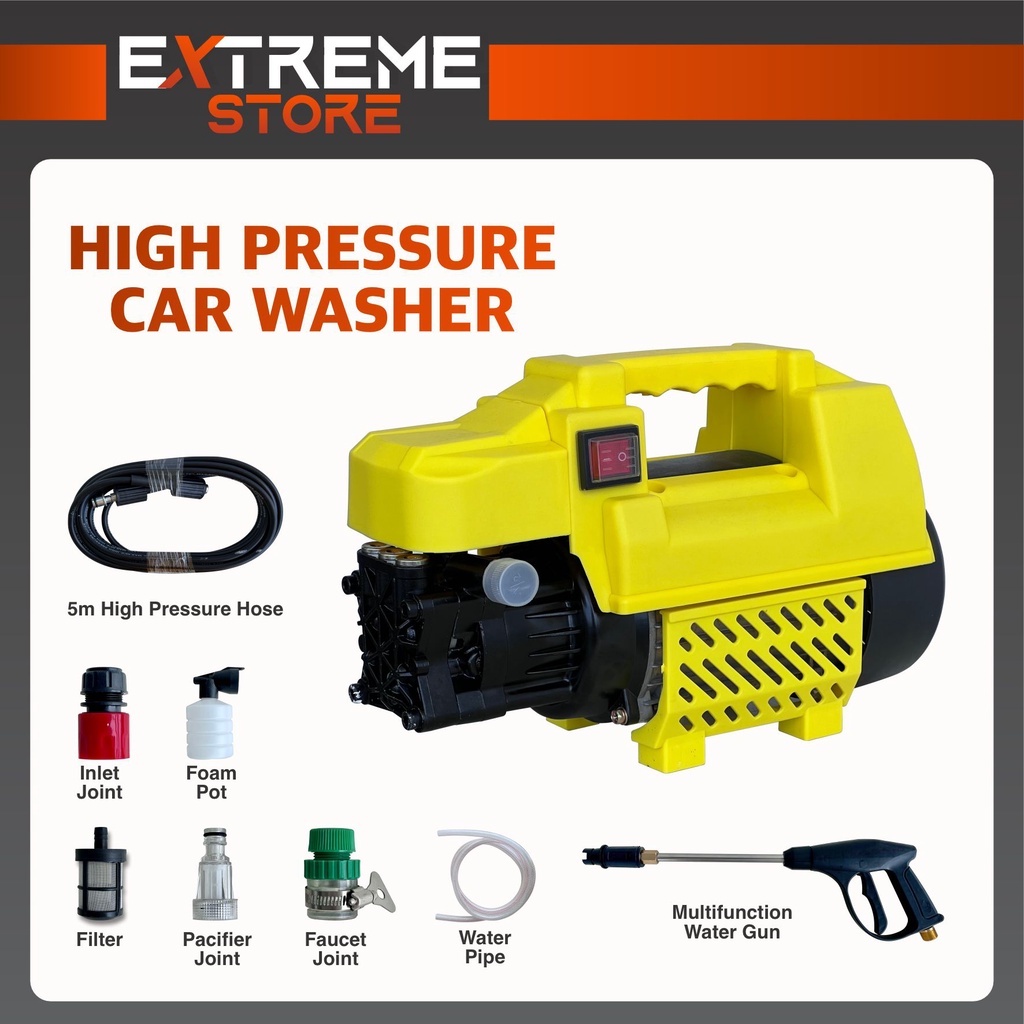 High Pressure Water Jet Car Wash 220V 2000W Home Cleaner Spray Car Washer Automatic Water Jet ...