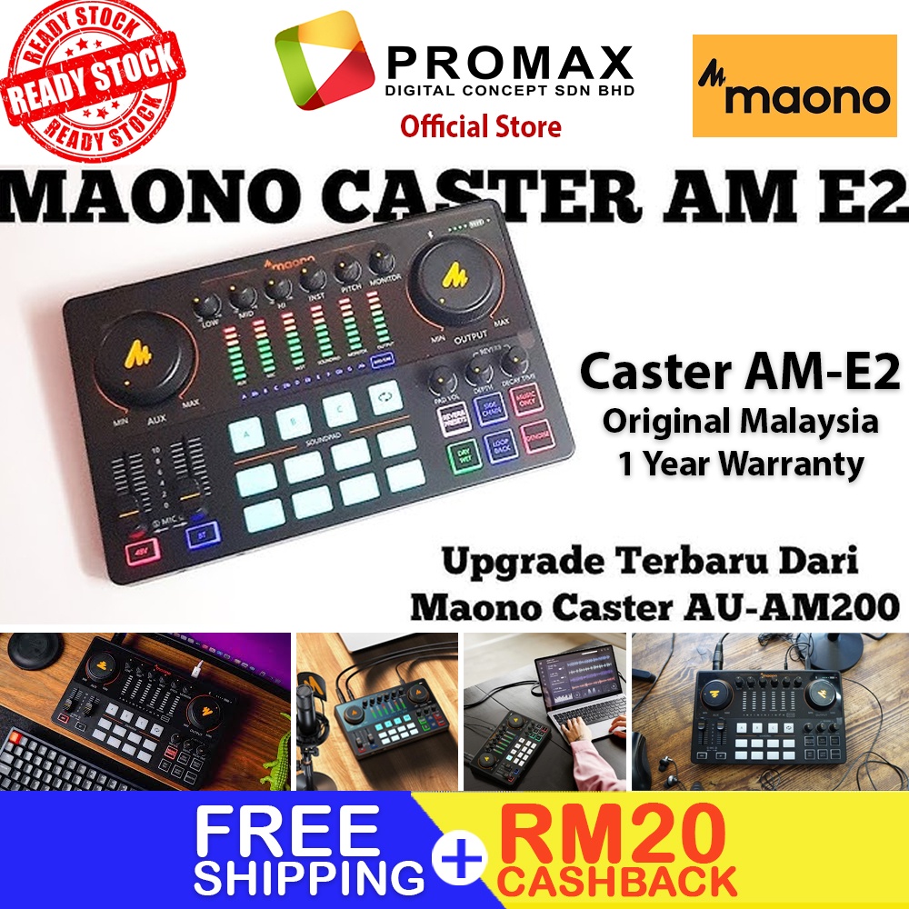 Maono AME2 AM-E2 Integrated Audio Production Studio Sound Card Studio ...