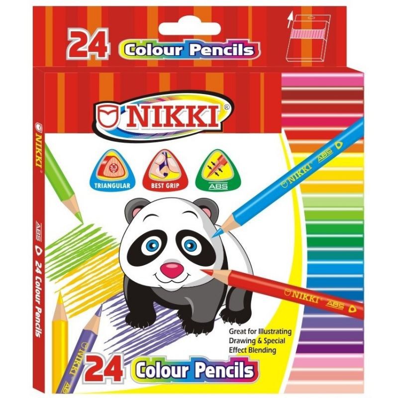 NIKKI COLOUR PENCILS 24 COLOURS (LONG) | Shopee Malaysia