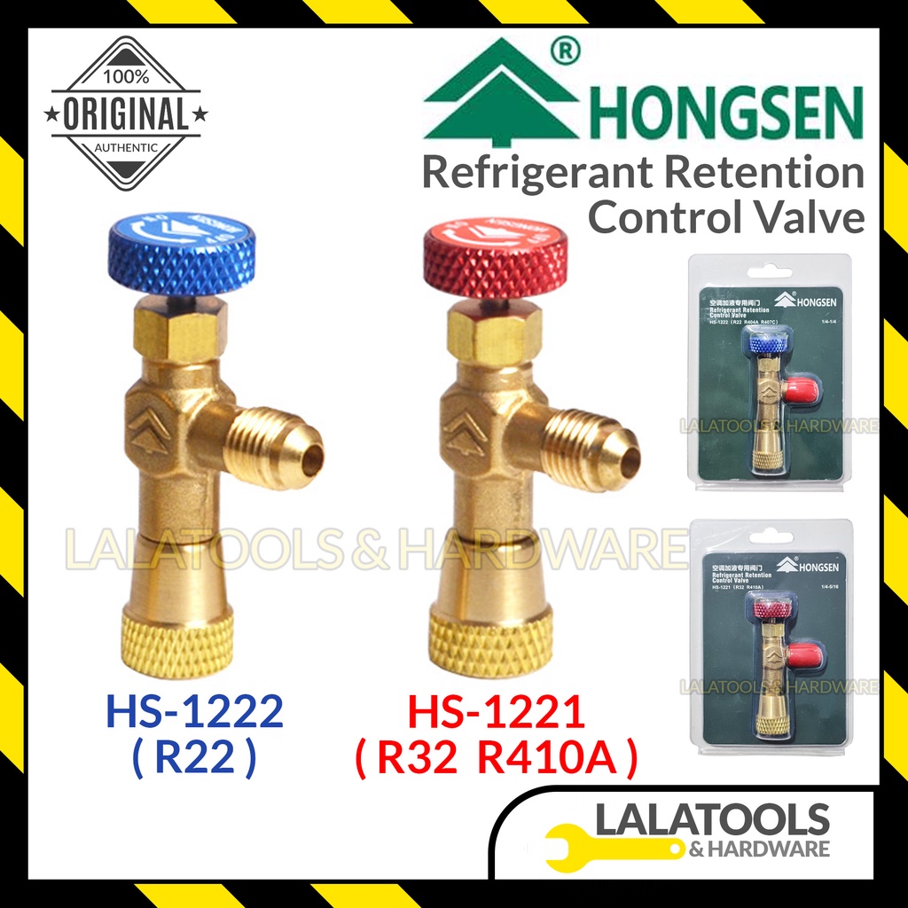 HONGSEN Refrigerant retention control valve R22/ R410 / R32/ R404A / R407C HS-1222 HS-1221 BLUE ...