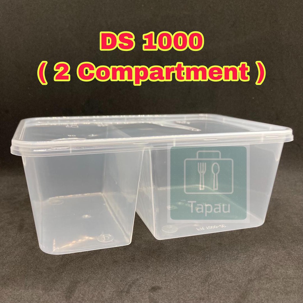 TAPAU - [50sets±] FELTON 1000 DS Two 2 Compartment Rectangular Plastic ...