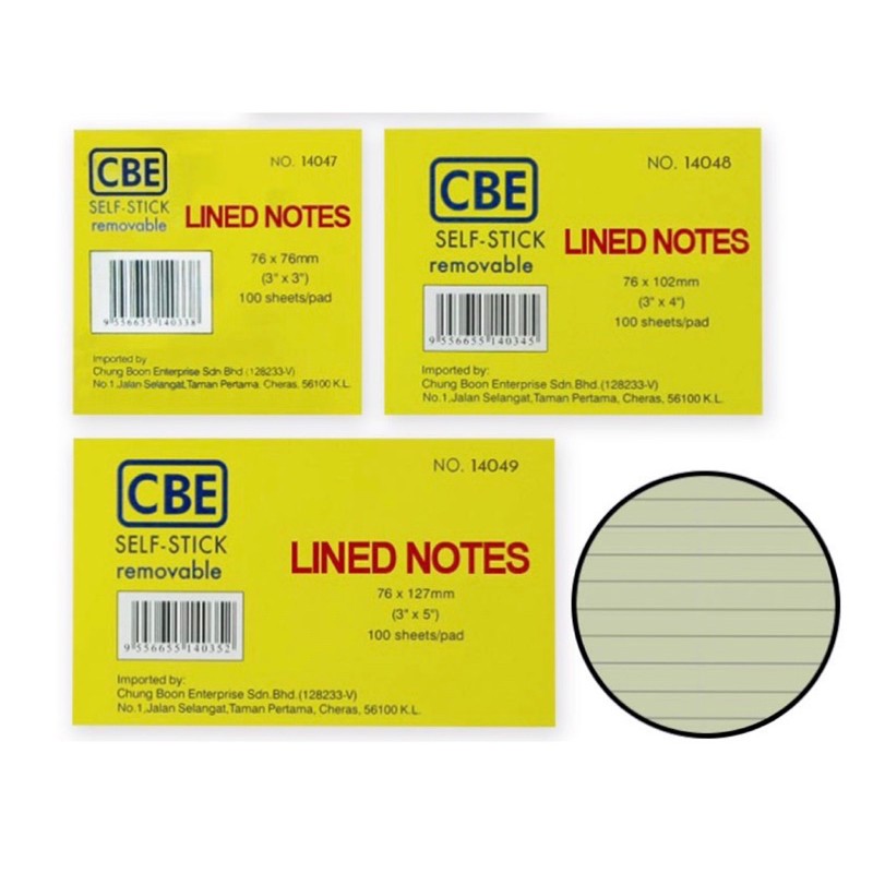【READY STOCK】CBE Removable Self-Stick Notes /Sticky Notes/ Line Notes ...