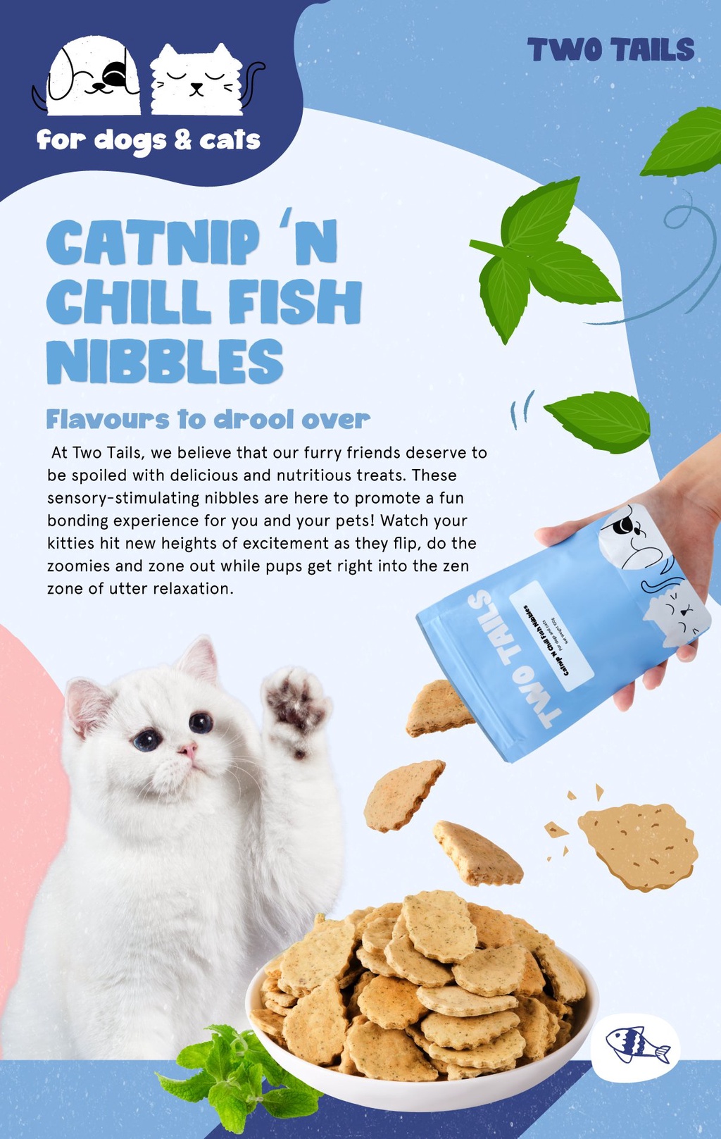 Signature Market Two Tails Catnip 'N Chill Fish Nibbles (For Dogs ...