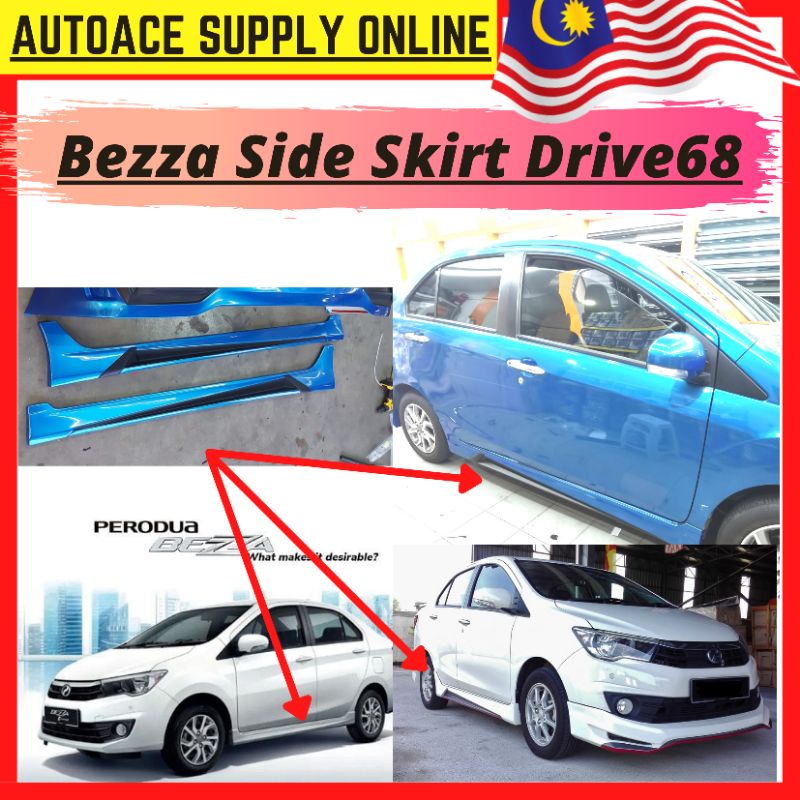 Perodua Bezza Side skirt Drive68 with paint Ref line Lining Getah 3m ...