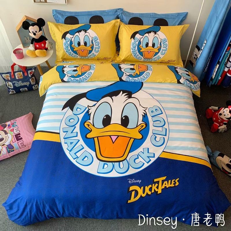 Disney 100% Cotton Donald Duck and Friends Fitted/Flat Sheet Bedsheets ...
