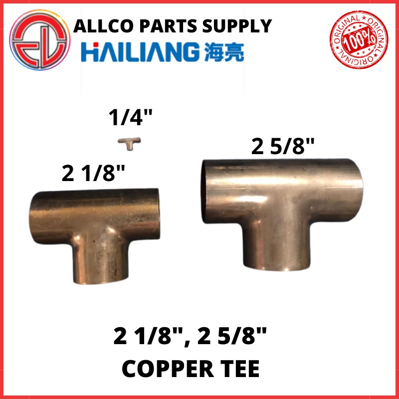 COPPER TEE PIPE COPPER FITTINGS FIXTURES 2 1/8",2 5/8" (HAILIANG BRAND) READY STOCK| ALLCO PARTS ...