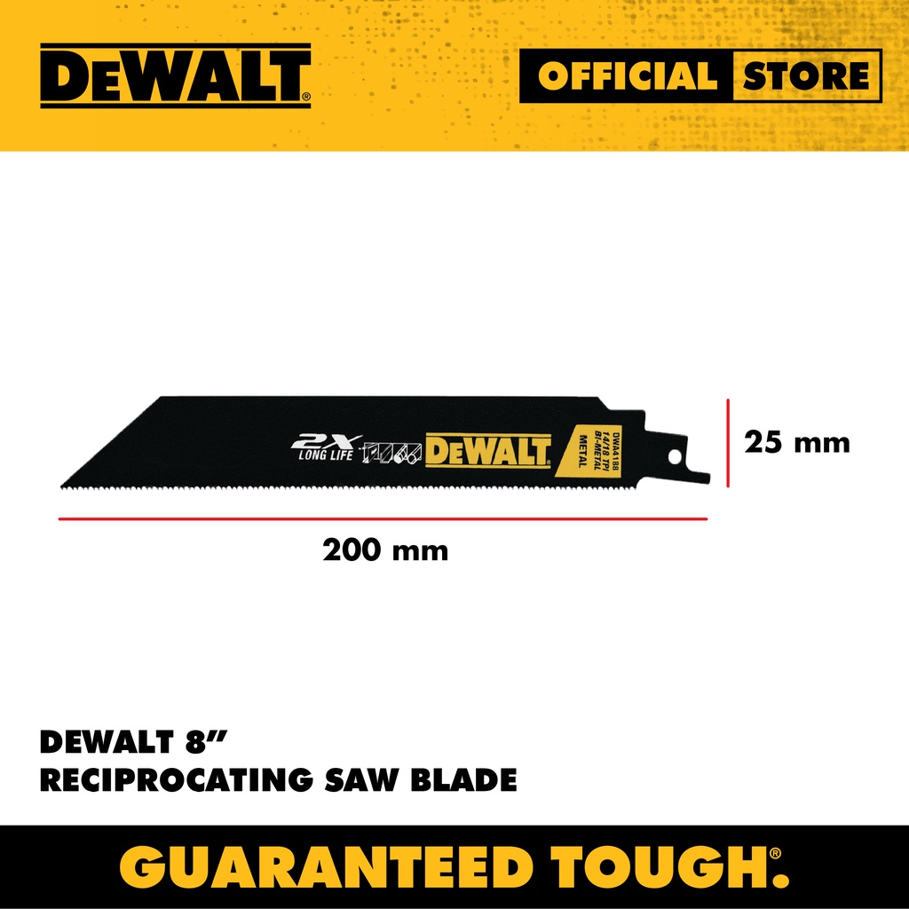 DEWALT DWA4188 8 inches Reciprocating Saw Blade (Mata Gergaji ...