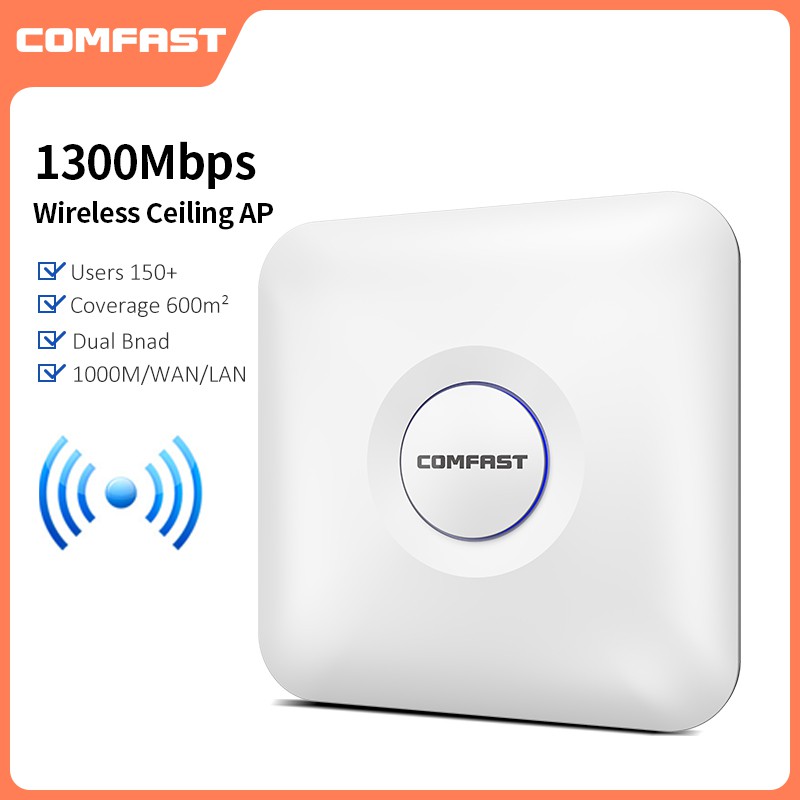 COMFAST 1300Mbps 5.8G Wifi Router Gigabit RJ45 Port Wireless Ceiling Mounted AP For 600sqm 150 ...