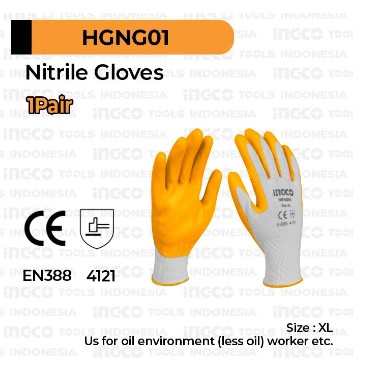 Nitrile Safety Gloves Ingco Hgng01 Industrial Project Work Gloves ...