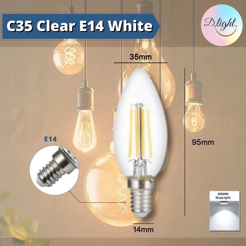 4W LED Edison Bulb C35 LED Bulb E27 E14 Energy Saving Light Bulb LED ...