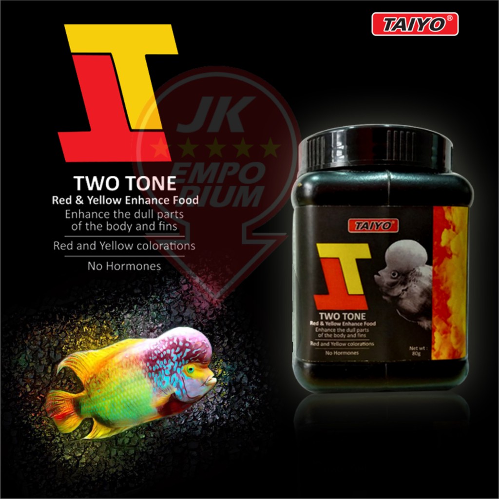 80g Taiyo Two Tone Red Yellow Enhance Flowerhorn Fish Food Makanan ...