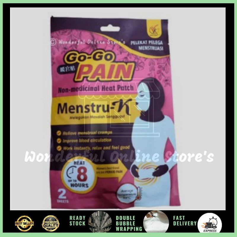 Go-go Pain Non Medicinal Heat Patch 2pcs Menstru-K Pelekat Pelega ...
