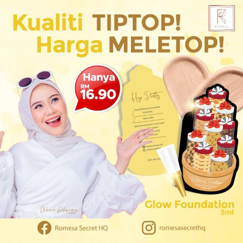 ROMESA GLOW FOUNDATION SPF 50 (LIGHT/NATURAL) | Shopee Malaysia