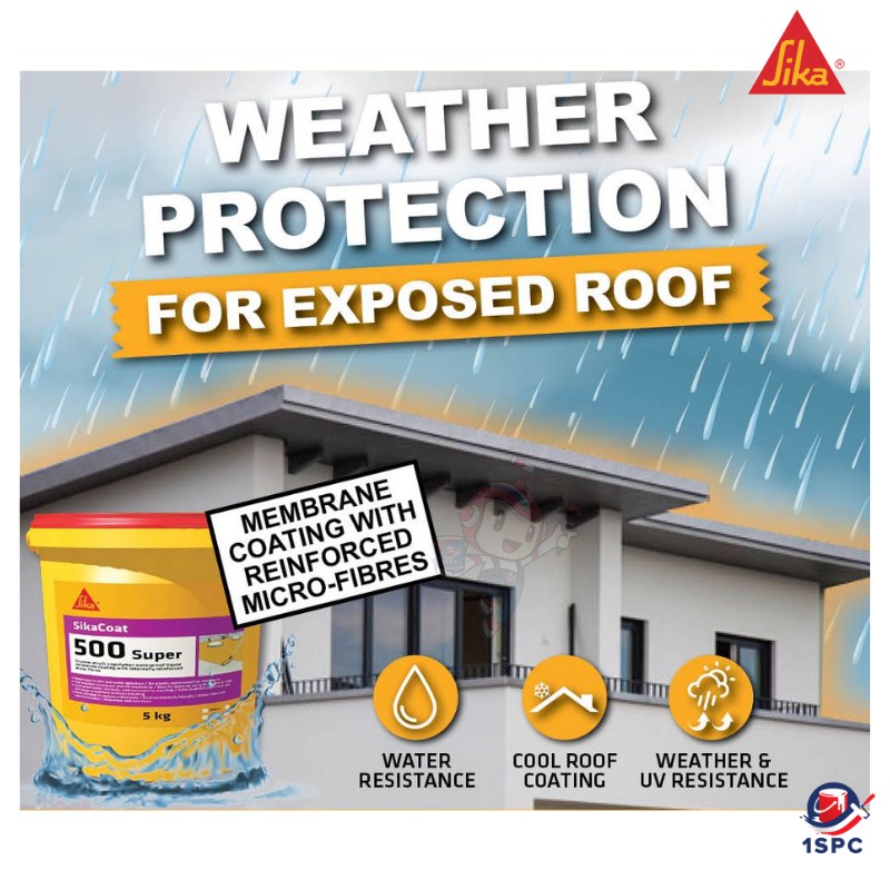 5KG SIKA SikaCoat® 500 Super Waterproofing Waterproof Liquid Membrane ...