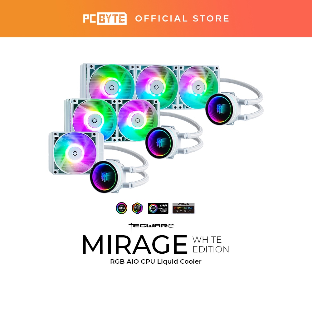 Tecware Mirage ARGB AIO CPU Liquid Cooler White Edition - (120mm/240mm ...