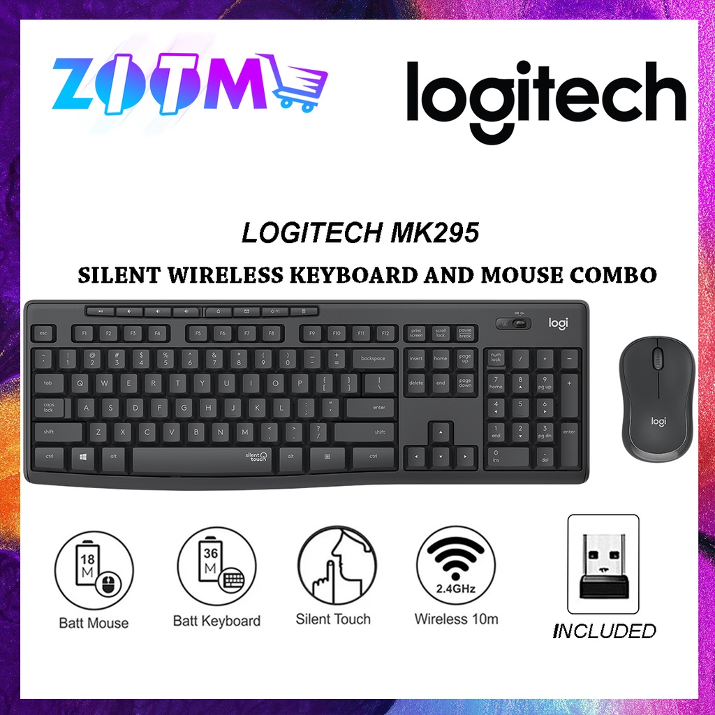 Logitech Mk295 Silent Wireless Keyboard Mouse Combo Set Shopee Malaysia