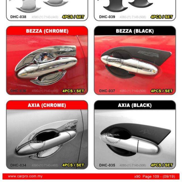(READY STOCK) PERODUA BEZZA DOOR HANDLE INNER BOWL COVER BLACK CHROME ...