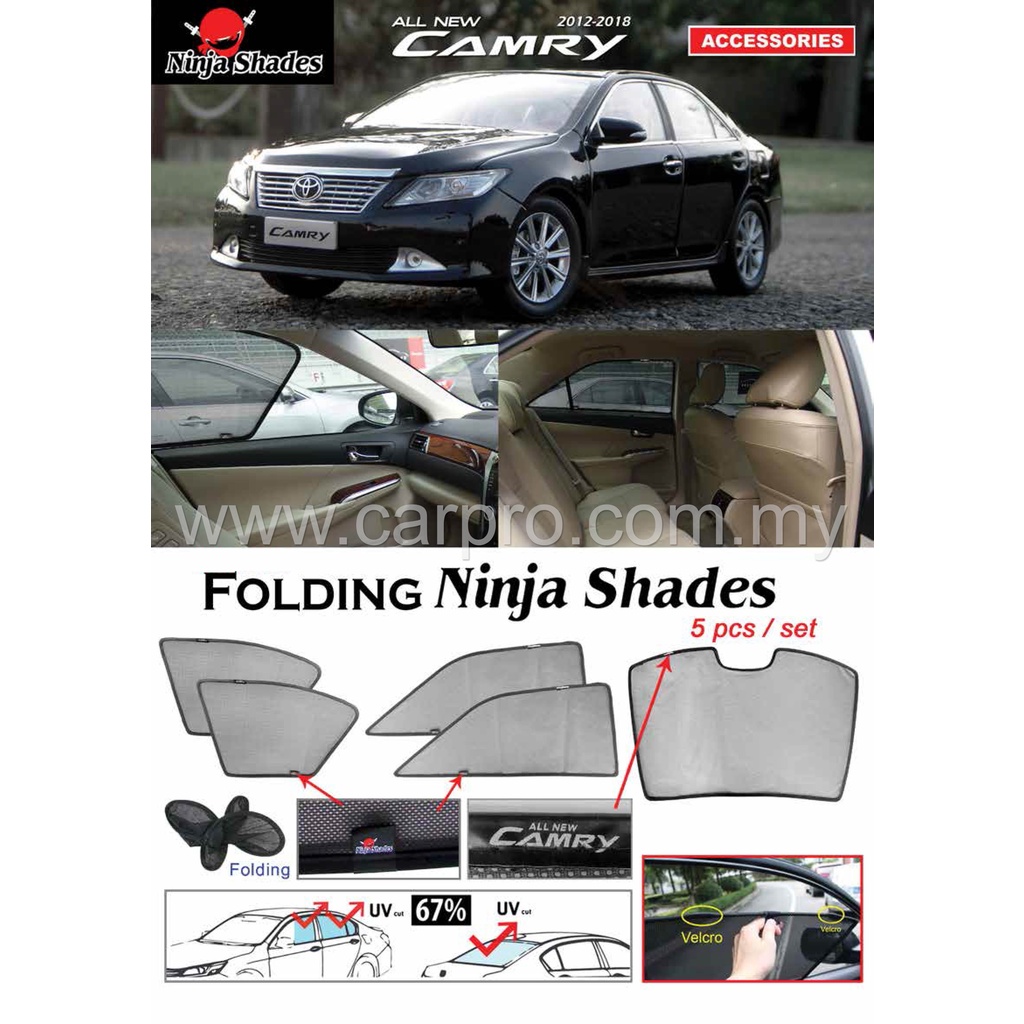 Toyota Camry XV50 2012 - 2018 Magnetic Ninja Shades Sunshade (5pcs ...