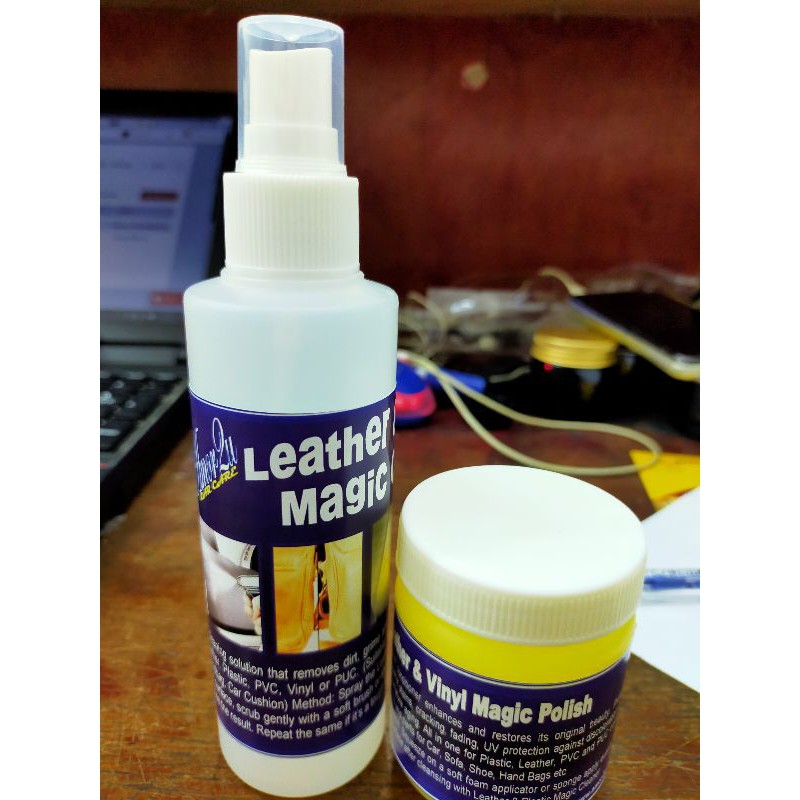 leather pvc puc vinyl cleaner 150ml and polish 100ml for sofa, shoes ...