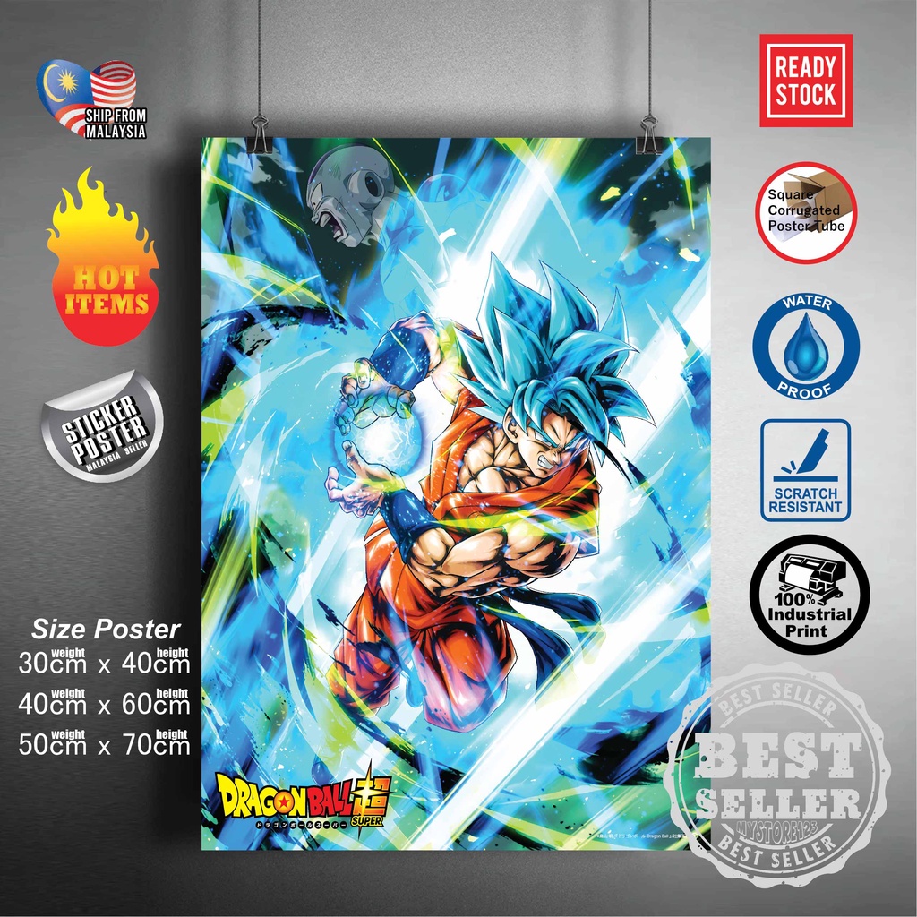 【READY STOCK】Dragon Ball Poster Super Sanyan Goku Vegeta Gohan Frieza ...