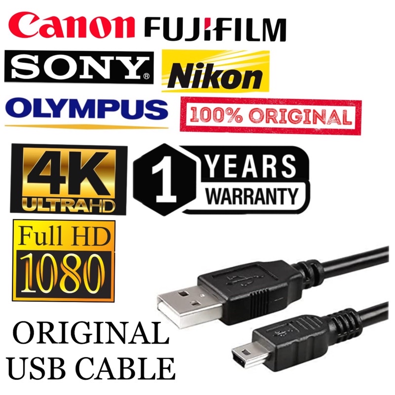 USB cable original for DSLR CAMERA/ MIRRORLESS CAMERA/ COMPACT CAMERA ...