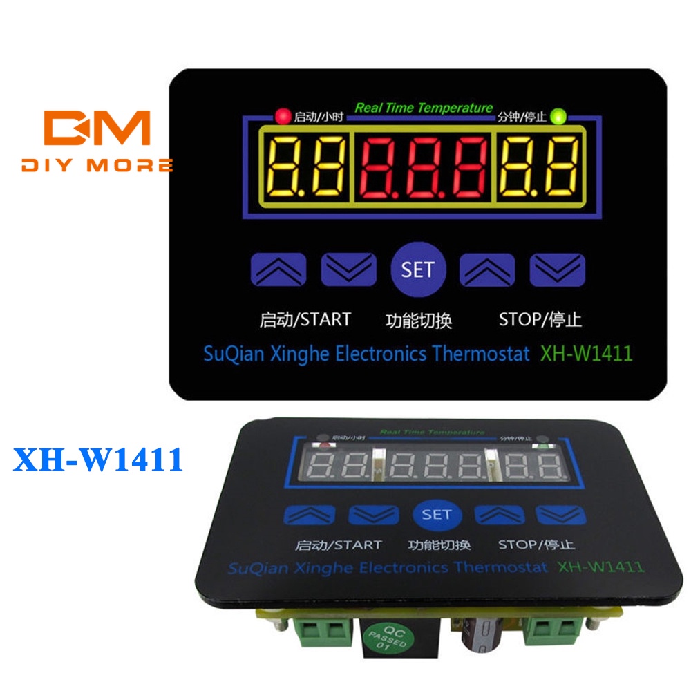 DIYMORE XH-W1411 AC 110-220V / DC 12V Digital LED Temperature Controller 10A Thermostat Control ...
