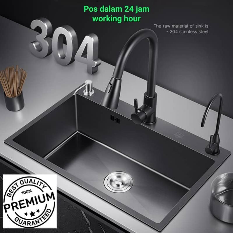 PA Premium NANO Sink SS 304 Stainless Steel Handmade Kitchen Sink ...