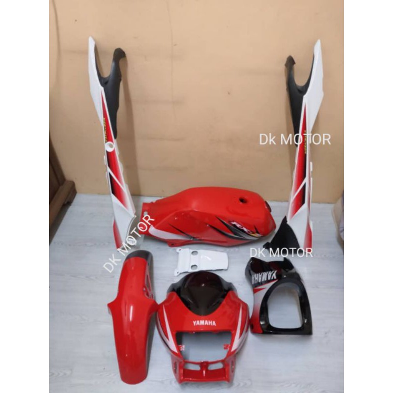 YAHAMA RXZ CATALYZER BODY COVER SET RED WHITE SIAP TANAM STICKER CLEAR ...