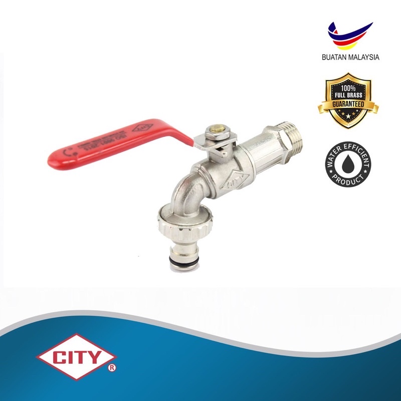 Full Brass 15 MM Stainless Steel Handle Union Tap With Washing Machine ...