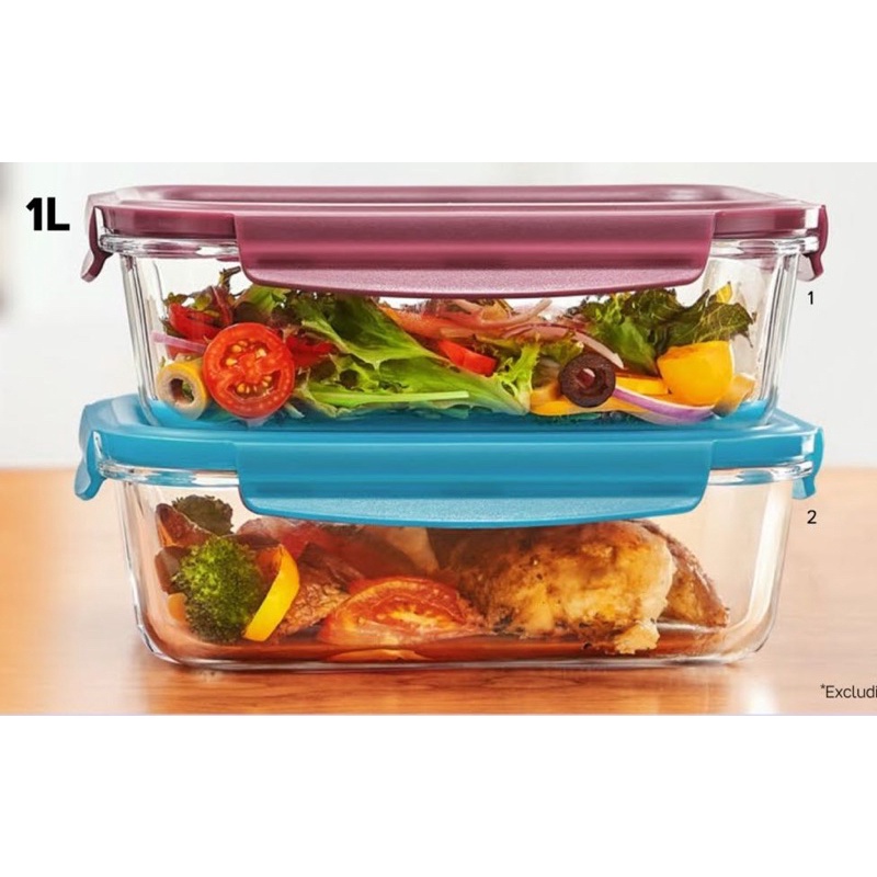 💥READY STOCK 💥💯Tupperware PremiaGlass Rectangular With Gift Box 1.0L Premia Glass | Shopee Malaysia