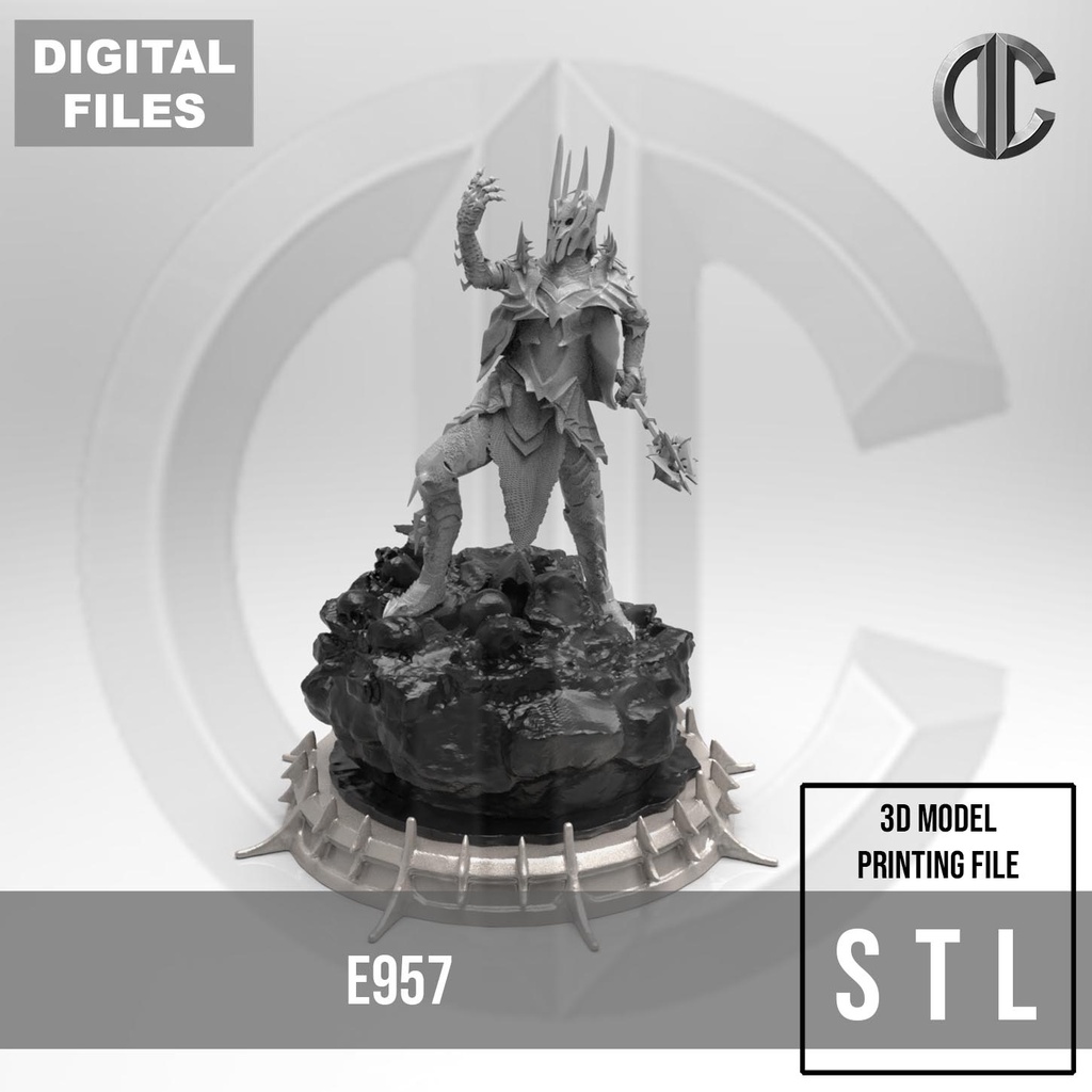 E957 - Movie character design , The Soundron boss statue, STL 3D model design print download ...