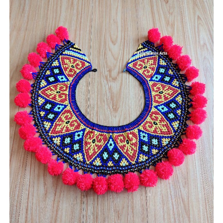 Pompom Lotus Pompom Tango/ Adult Women's Beaded Vest/ typical of Dayak ...