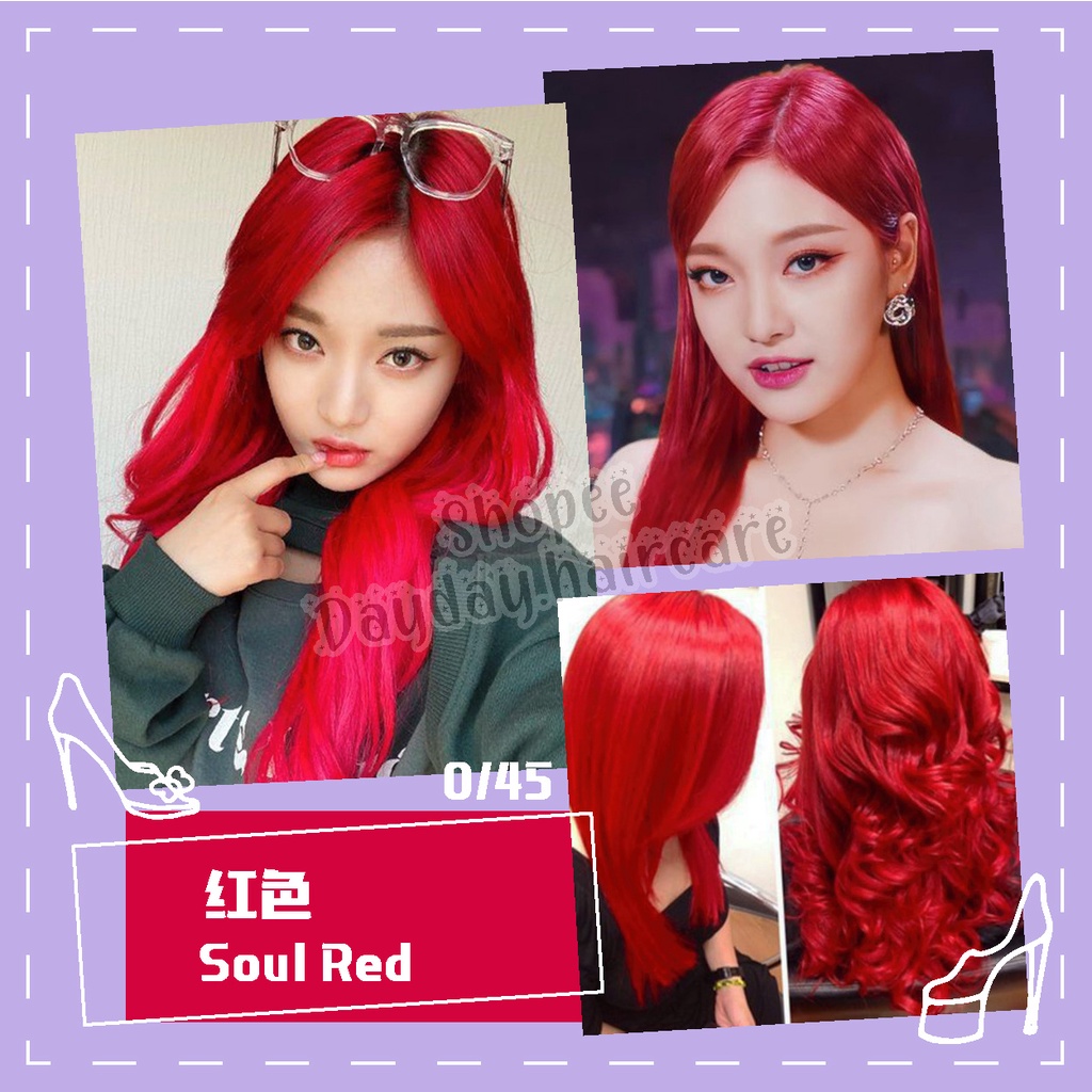【Ready Stock】0/45 Soul Red Professional Salon Hair Color Dye Cream ...