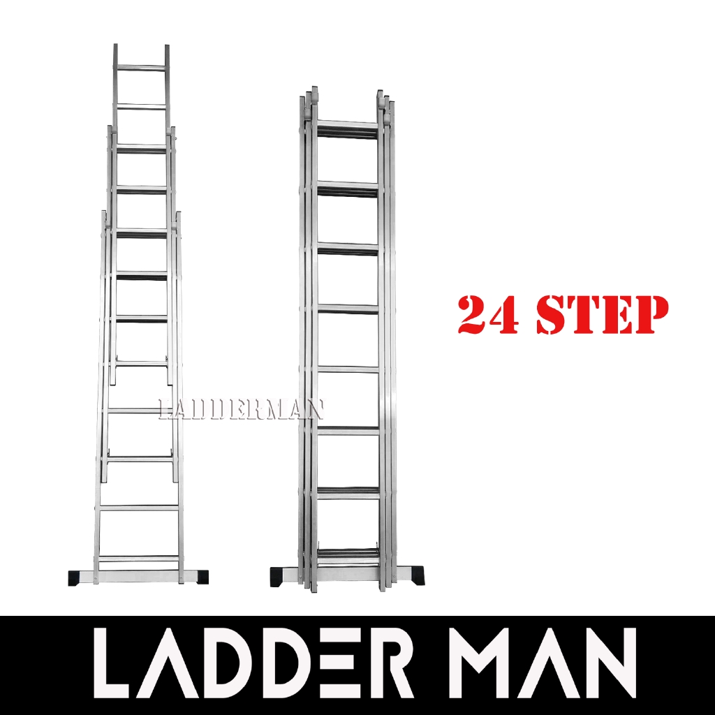24 STEPS ALUMINIUM TRIPLE EXTENSION LADDER | Shopee Malaysia
