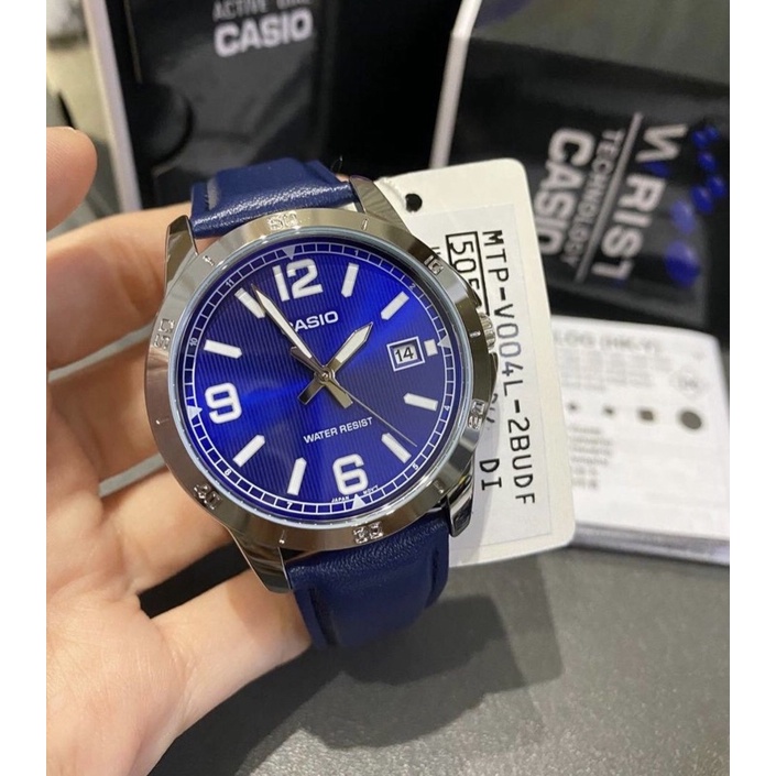 (100% ORIGINAL) CASIO MTP/LTP V004L-2B 1 YEAR WARRANTY | Shopee Malaysia