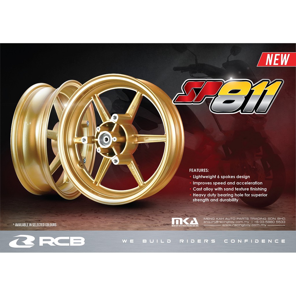 NVX 155 AEROX RCB SPORT RIM SP811 (2.50/3.50) ( GOLD / MATT GREY ...