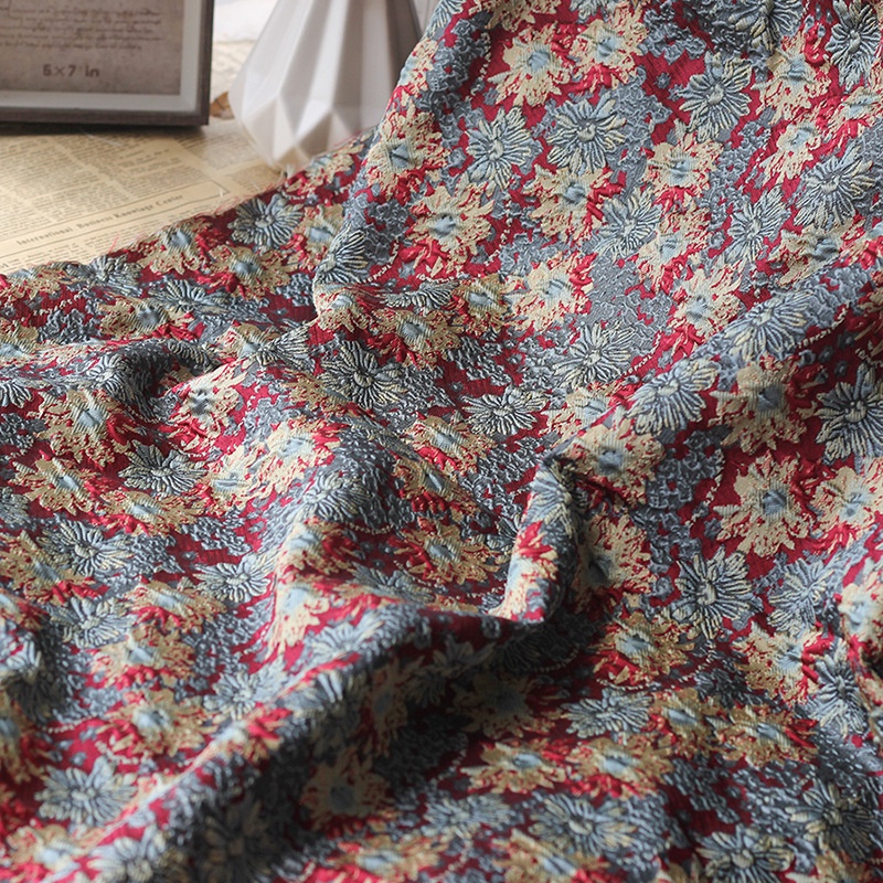 Exclusive Jacquard Brocade Fabric with Floral Motif / Kain Brocade ...