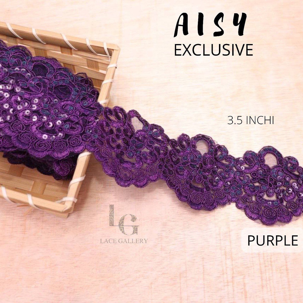 0.5m x 3.5 Inch Lace Border - Aisy Exclusive by Lace Gallery | Shopee ...