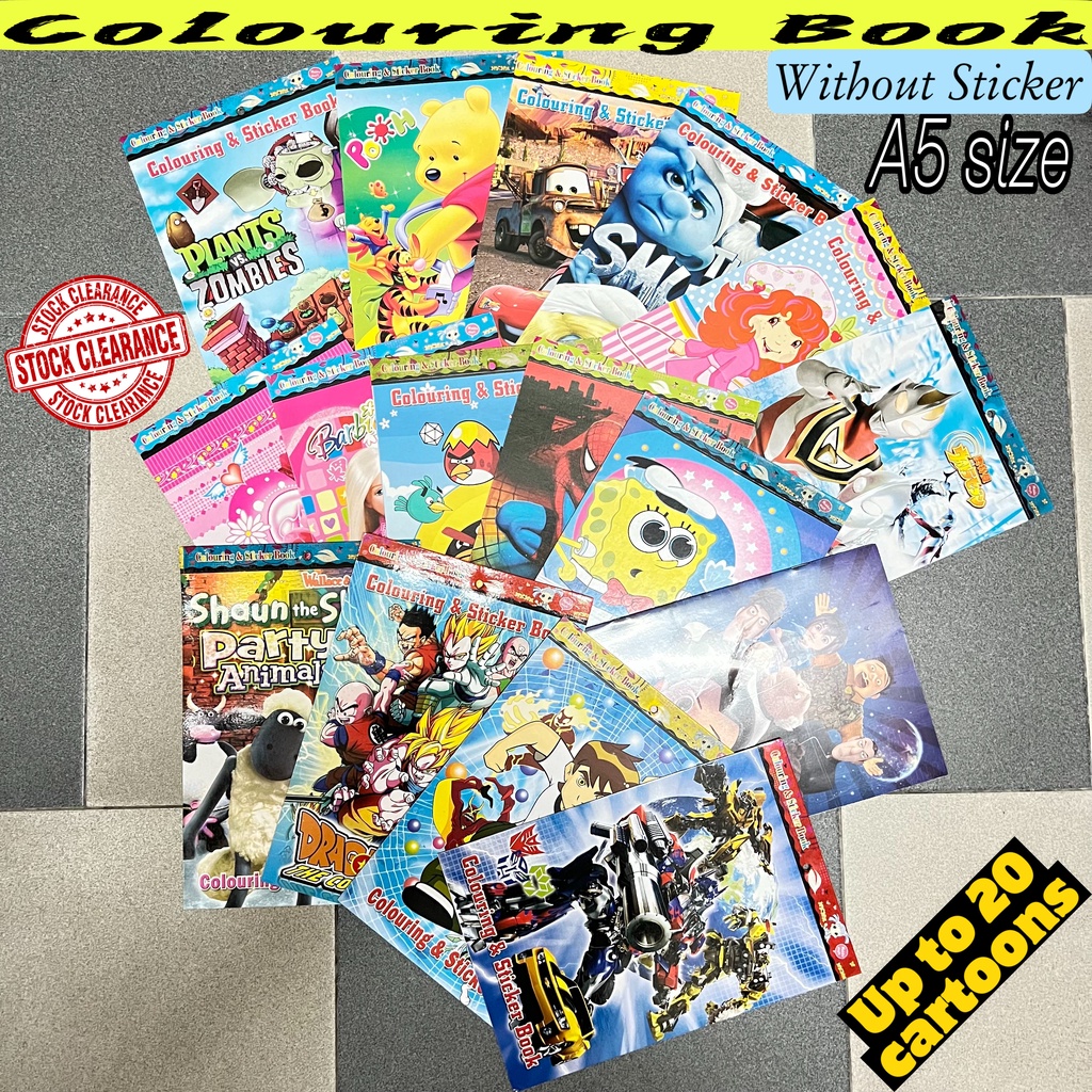 Coloring Book A5 Buku Warna A5 Kid Sticker Colouring Book Small ...