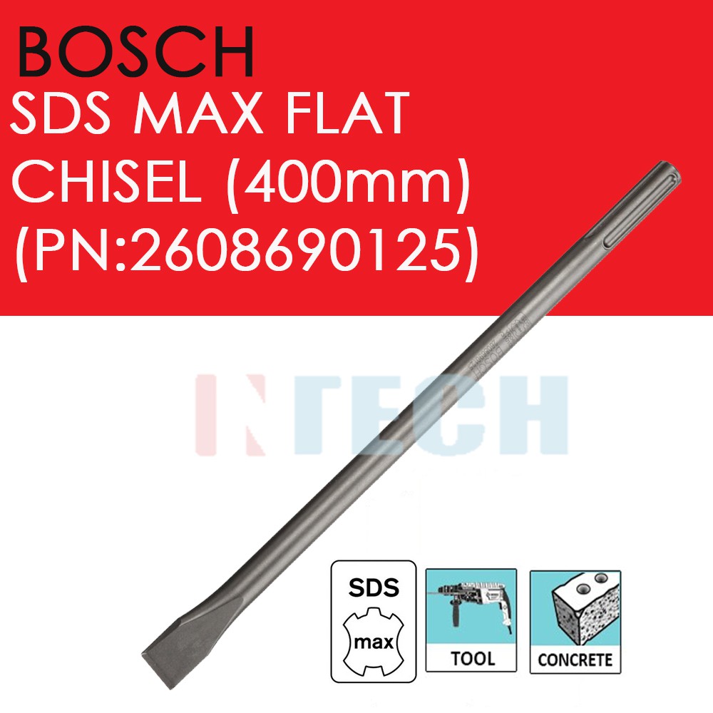 BOSCH 2608690125 SDS MAX FLAT CHISEL 400 x 25 MM | Shopee Malaysia