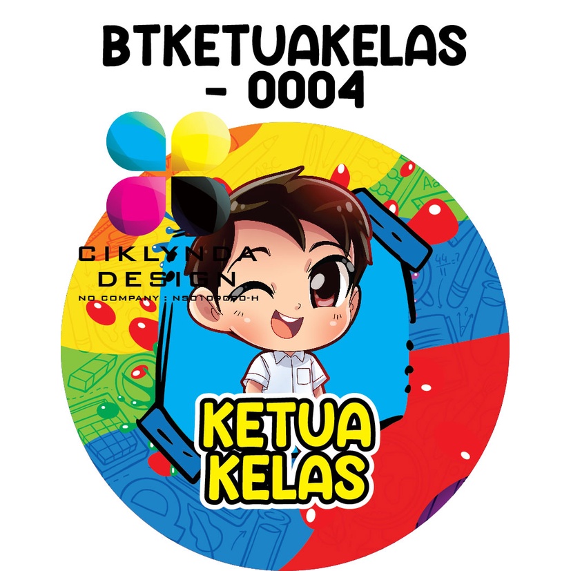 PRE-ORDER - BUTTON BADGE SAFETY PIN - KETUA KELAS ATAU PENOLONG KETUA ...