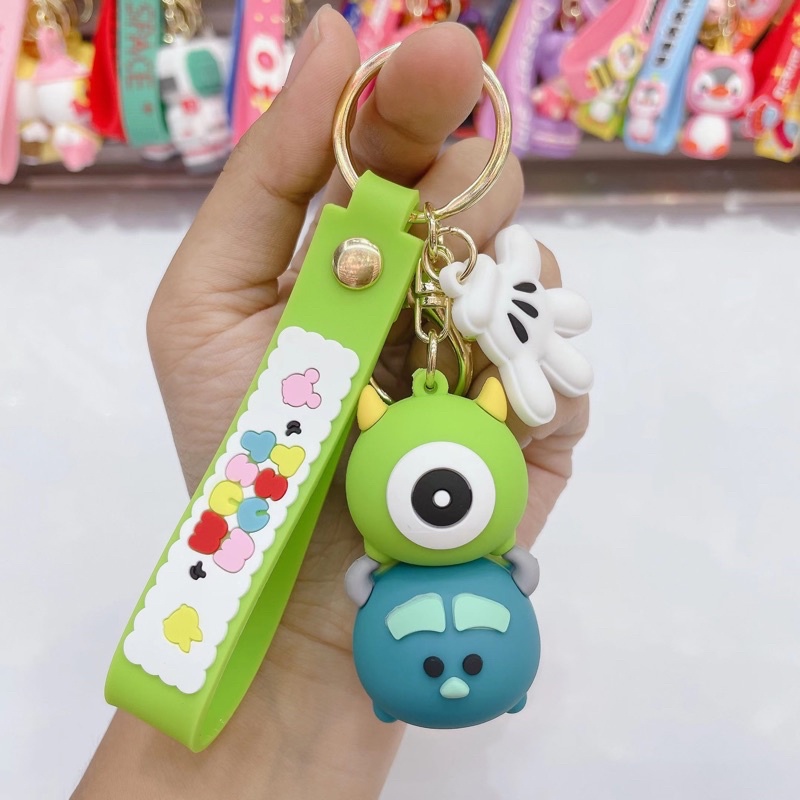 Tsum tsum keychain fashion design key ring with lanyard cartoon design ...