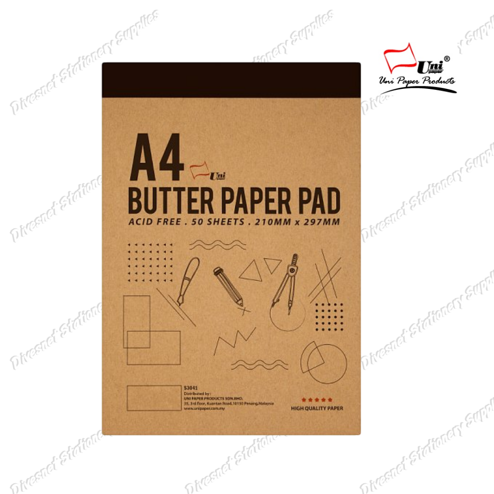 Uni Butter Paper Pad A3 (25'S S3044) / A4 (50'S S3041) | Shopee Malaysia