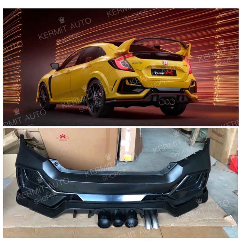 CIVIC FC TYPE R 2020 REAR BUMPER + DIFFUSER SET BODYKIT HONDA | Shopee ...