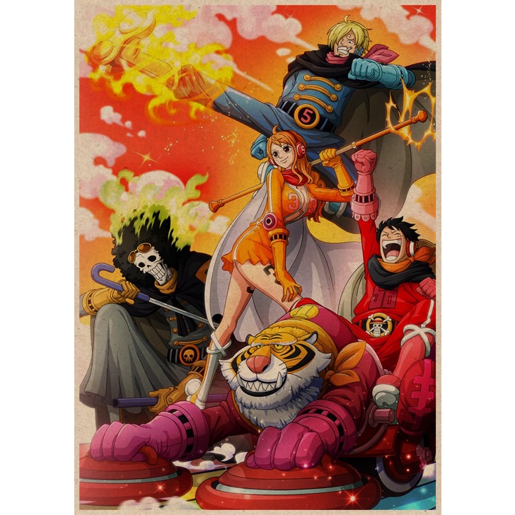 One Piece Classic Anime Vintage Poster New Luffy Zoro Wanted Room Decor ...