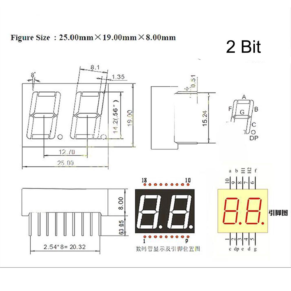 0.56 inch 7 Segment 1Bit 2Bit 3Bit 4Bit Digital Tube Red Common Cathode ...