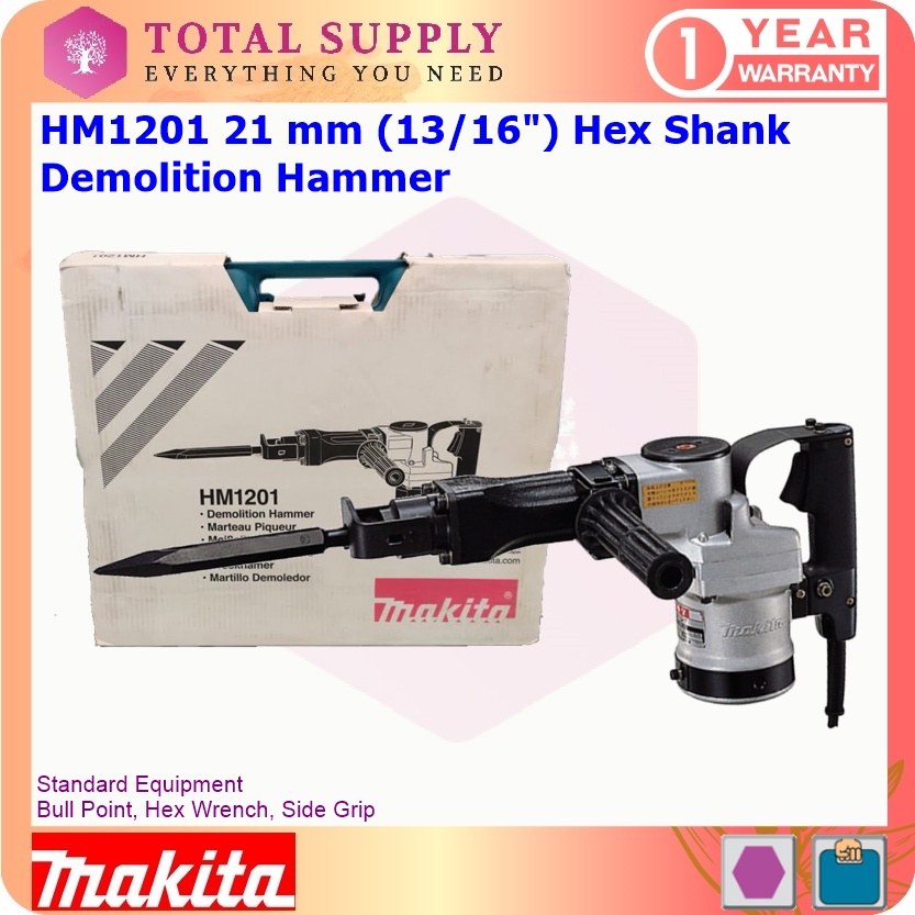 HM1201 MAKITA 21 mm (13/16") Hex Shank Demolition Hammer | Shopee Malaysia