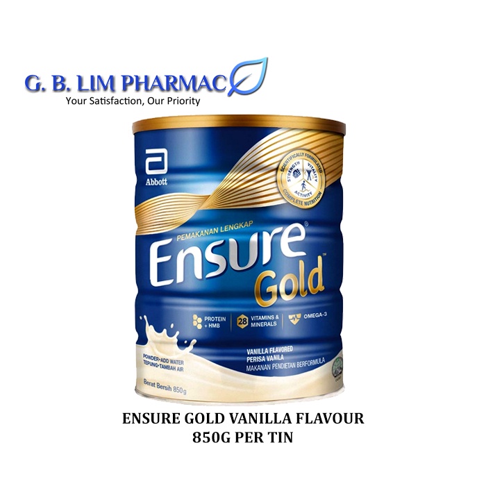 Ensure Gold Vanilla Adult Complete Nutrition 850GM ONE TIN | Shopee ...